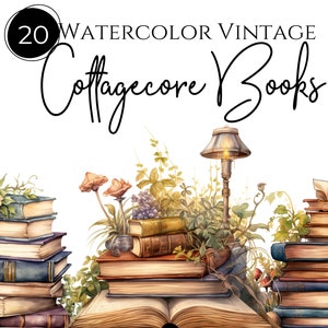 Watercolor Cottagecore Book Books Clipart | 20 Transparent Pngs ...