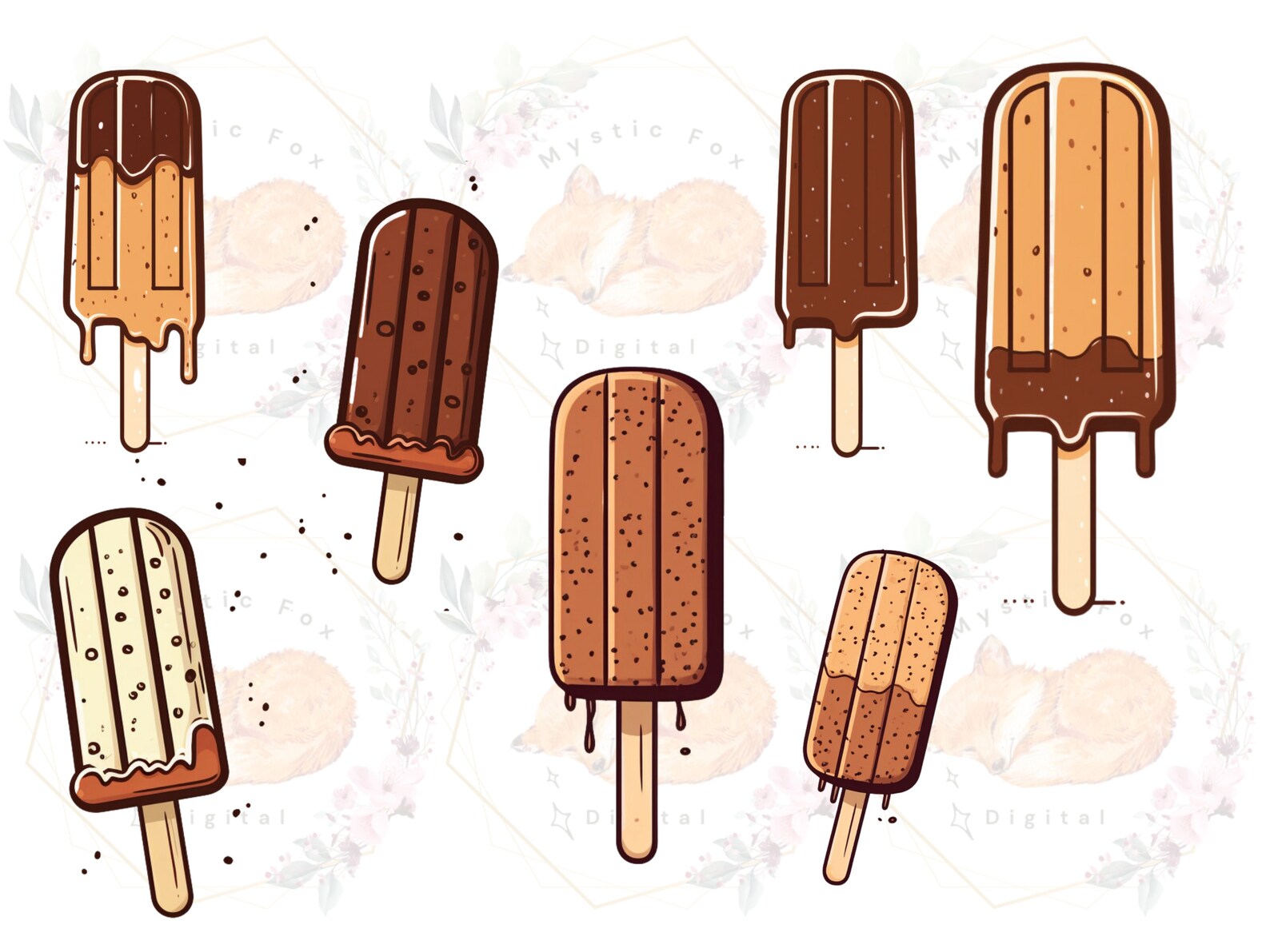 Ice Cream Clipart, Popsicle Clipart, Summer Treats Clipart Bundle, Ice ...