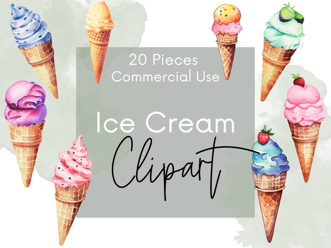 Ice Cream Clipart, Ice Cream Cones Clip Art Sundae Clipart Commercial ...