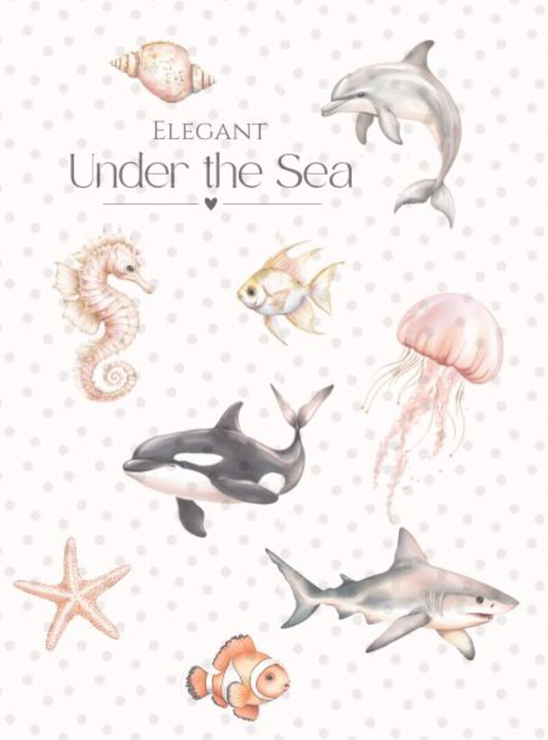 Under the Sea Clipart | Watercolor Under Sea Clipart, Cute Fish Clipart ...