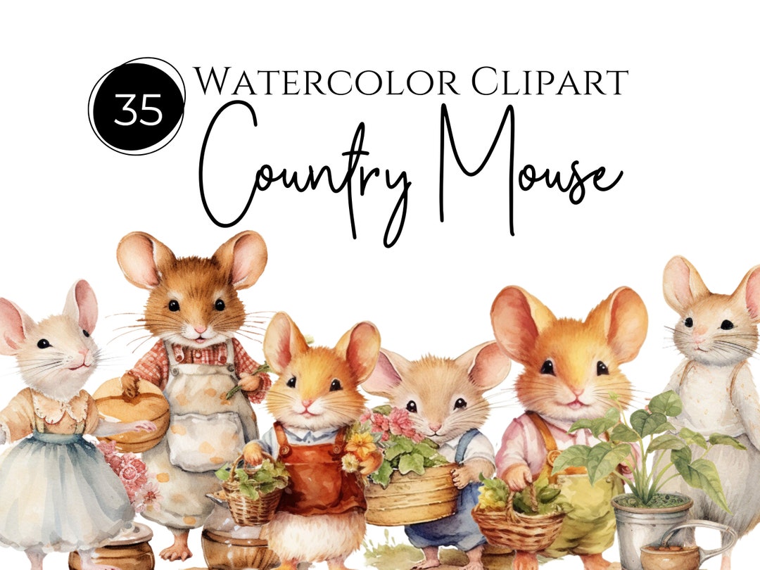 Country Mouse Clipart | 35 Pieces, Country Mice Clipart Bundle, Cute ...