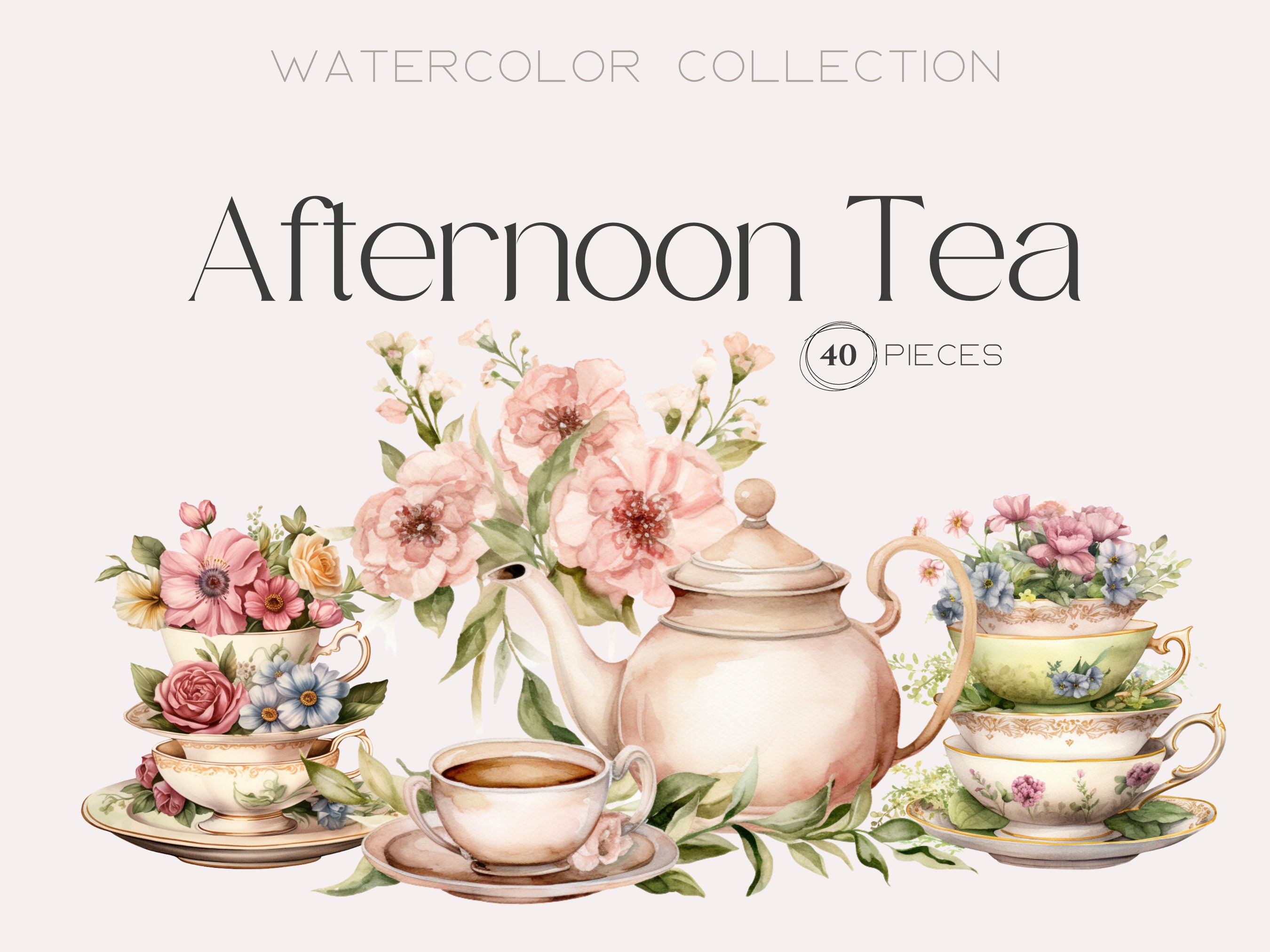 Tea Party | Vintage Tea Party, Teacup Clipart, Watercolor Clipart ...