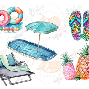 Pool Party Clipart, Pool Clipart, Sunglasses Clipart, Summer Clipart ...