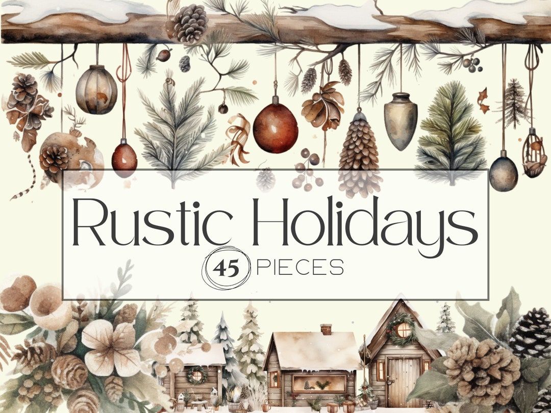 Rustic Christmas Clipart | Rustic Christmas Decorations, Holiday ...