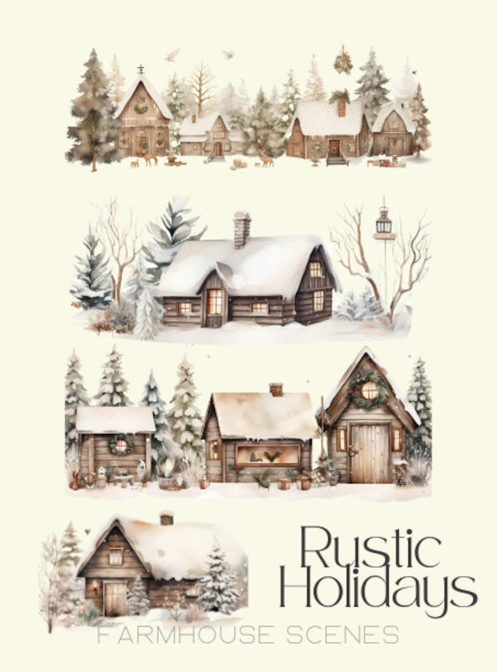 Rustic Christmas Clipart | Rustic Christmas Decorations, Holiday ...