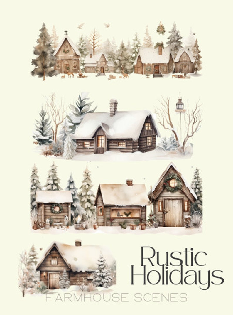 Rustic Christmas Clipart | Rustic Christmas Decorations, Holiday ...