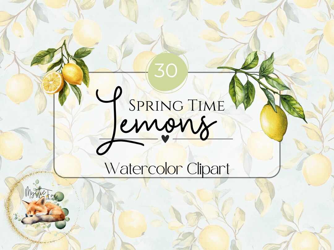 Lemon Watercolor Clipart | Lemon Cliparts, Lemons Digital Paper ...