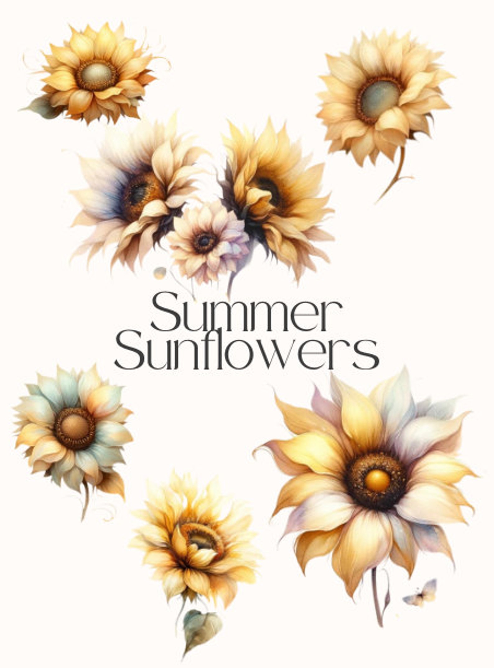 Watercolor Sunflower | Floral Png Clipart, Summer Sunflowers, Sunflower ...
