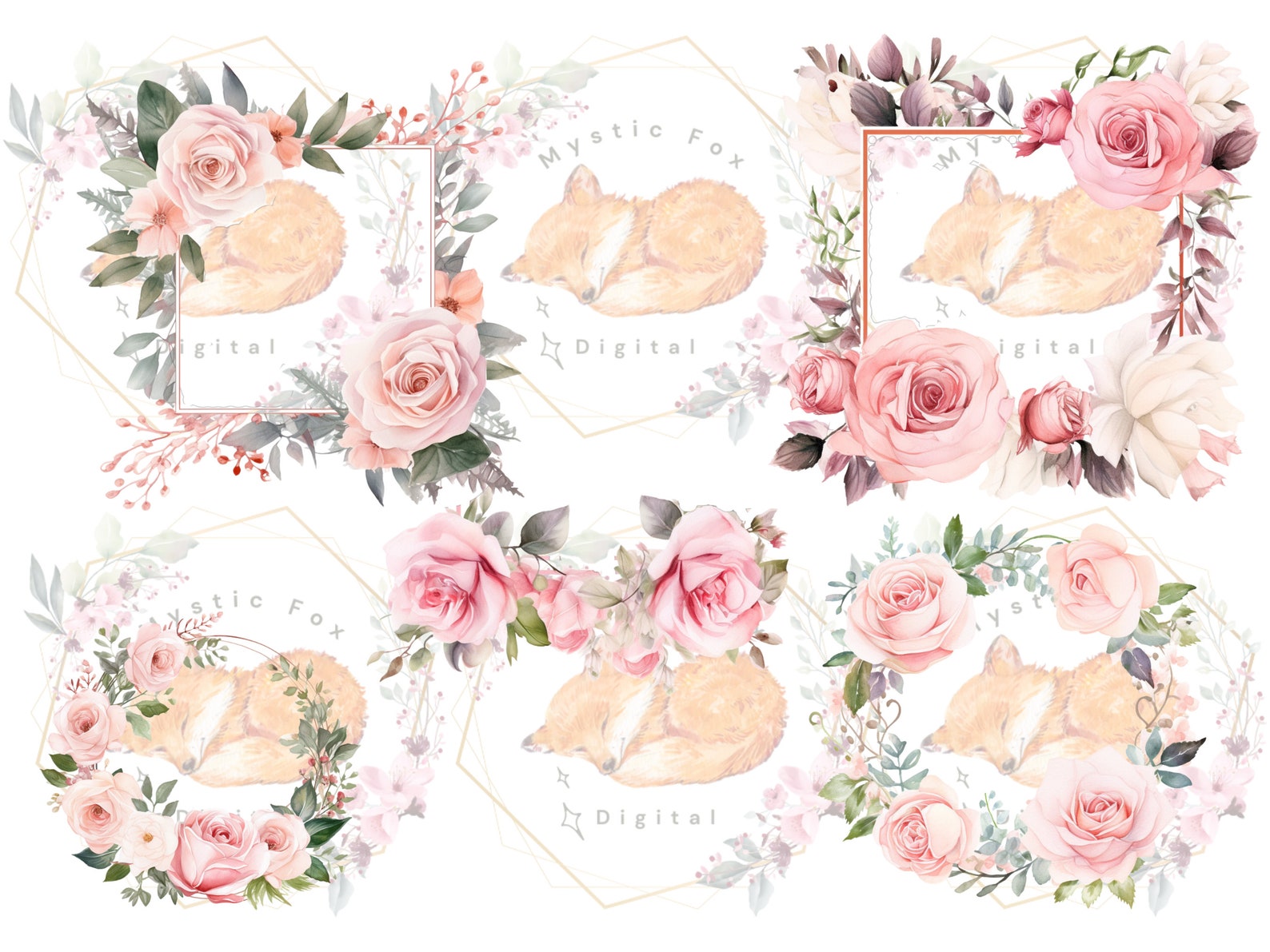 Watercolor Blush Rose Clipart, Pink Rose Clipart, Pink Rose Png ...