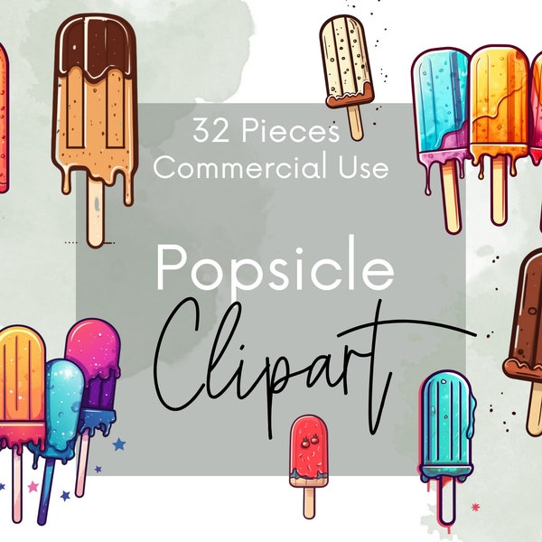Popsicle Clipart - Etsy