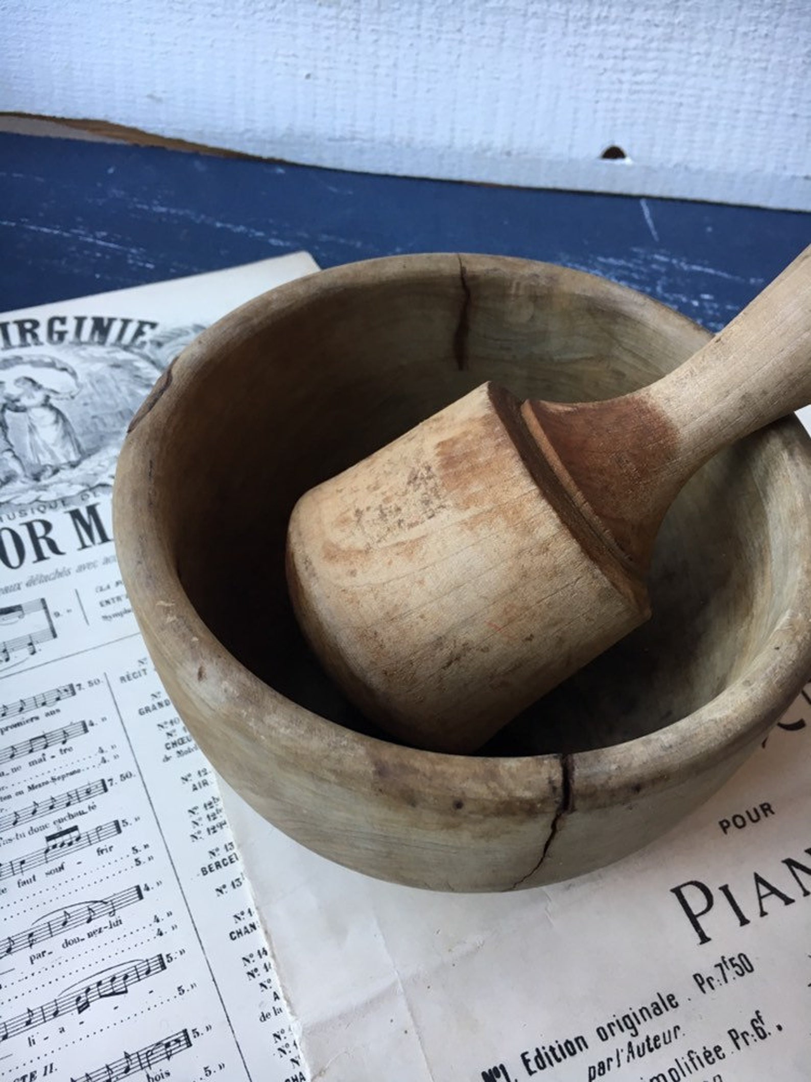 OLD French Wood PILON Prestle Wood Former Vintage French - Etsy