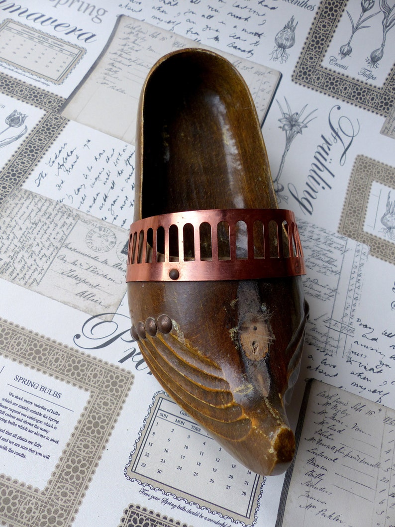 Ancien français Sabot vintage french wood shoe to carry matches or ...
