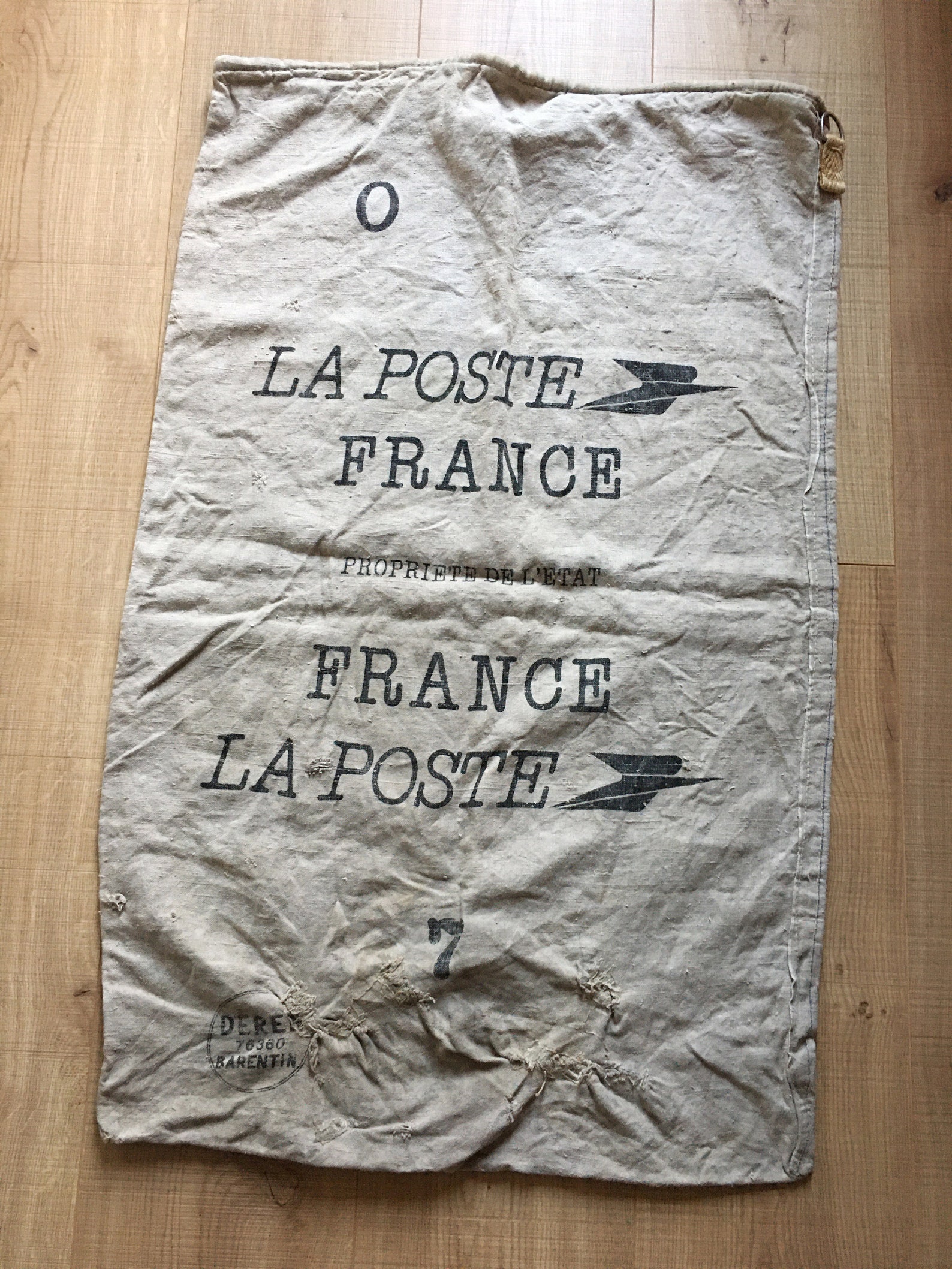 Ancien SAC LA POSTE en toile épaisse Shabby french vintage fabric for ...