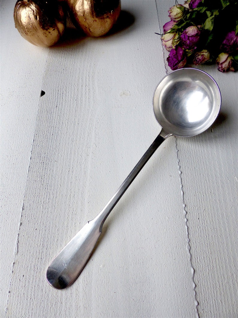 Ancien Français LOUCHE CHRISTOFLE métal argenté Shabby Vintage french ...