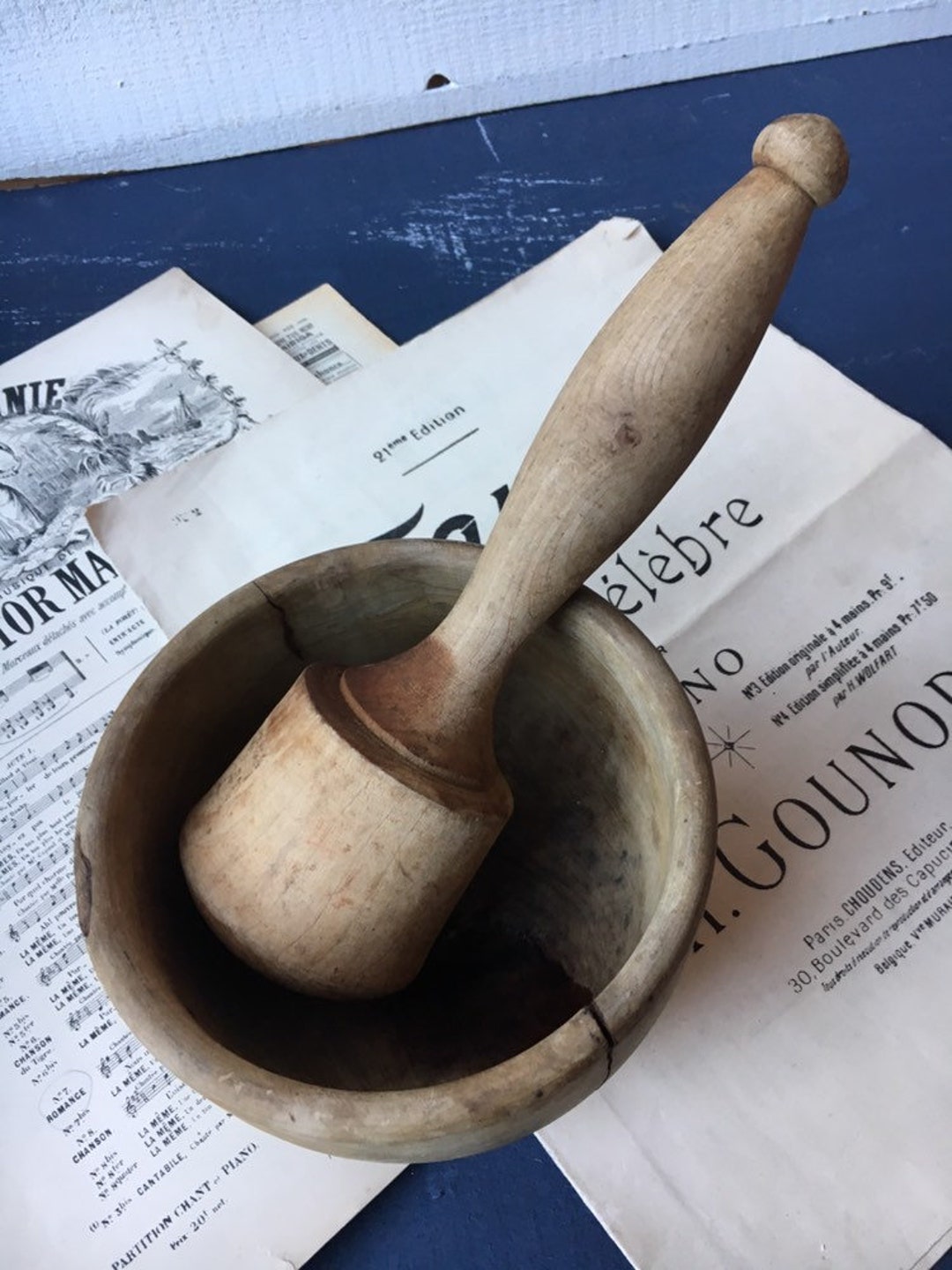 OLD French Wood PILON Prestle Wood Former Vintage French - Etsy