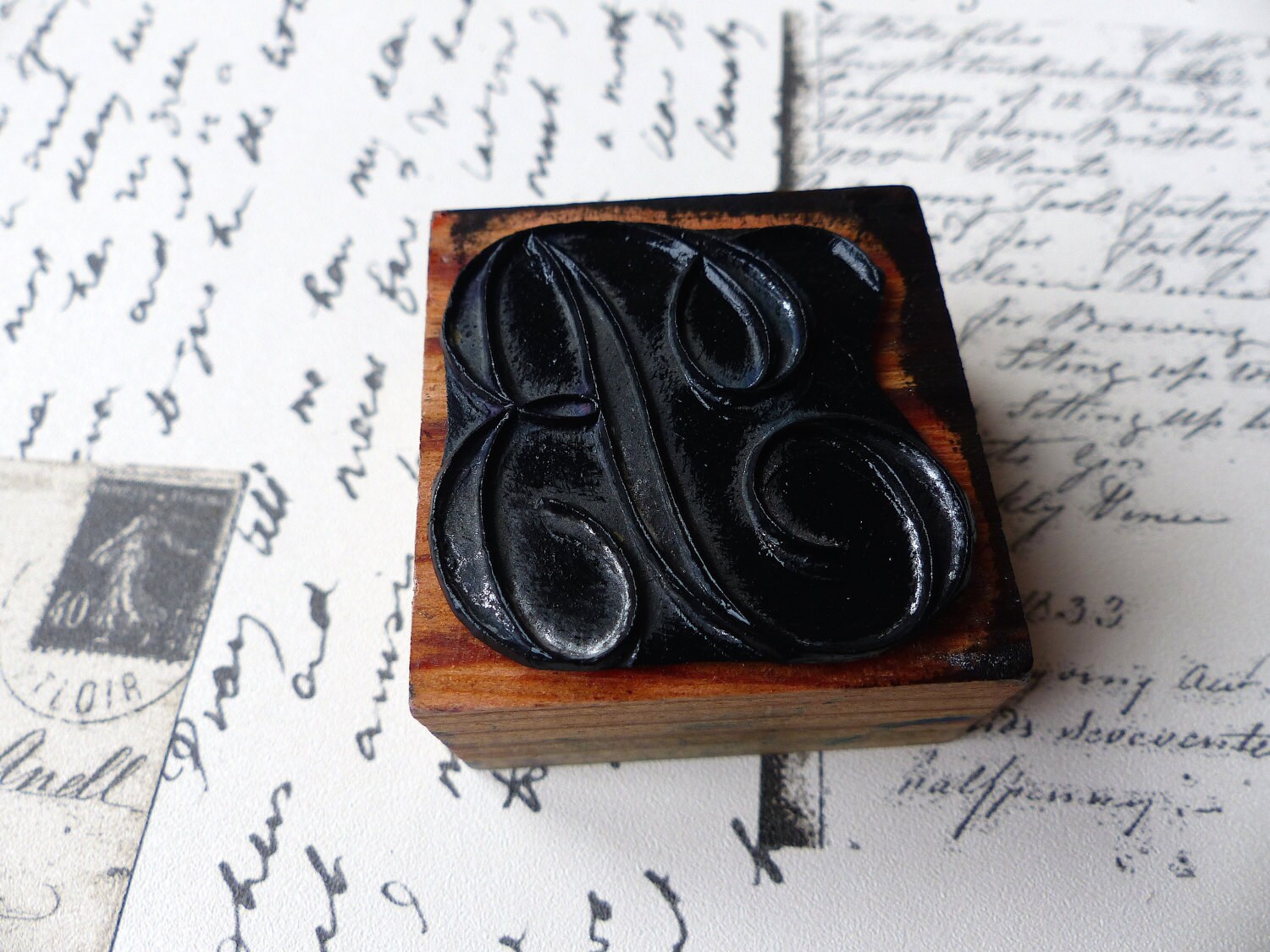 Old Stamp Letter B Monogram for Printing Marking on Linen Embroidery ...
