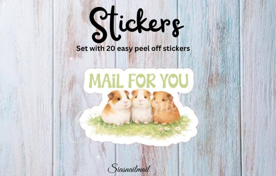 Mail for You Stickers With Guinea Pigs – 20 Pieces, Cute Stickers for ...