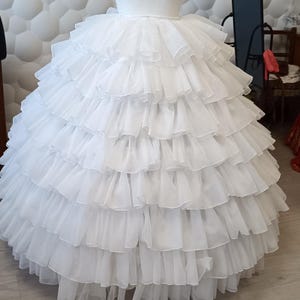1860s Crinoline Civil War Victorian Petticoat, 7 Tired Ruffled Skirt ...
