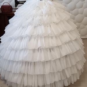 1860s Crinoline Civil War Victorian Petticoat, 7 Tired Ruffled Skirt ...