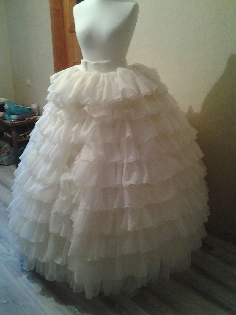 1860s Crinoline Civil War Victorian Petticoat, 7 Tired Ruffled Skirt ...