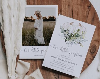 Two Little Pumpkins - Twin Baby Shower Template - Etsy