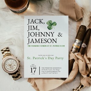 St Patricks Day Invitation Template, the Founding Fathers St Pattys ...
