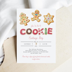Christmas Cookie Exchange Invitation Template Printable - Etsy