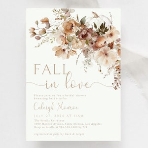 Fall in Love Bridal Shower Invitation, Fall Bridal Shower Invitation ...