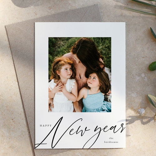 Editable New Year Photo Card Template Printable Holiday - Etsy