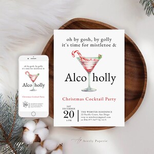 Christmas Cocktail Party Invitation, Time for Mistletoe and Alcoholly ...