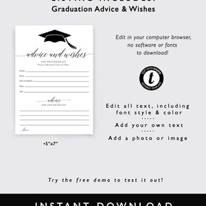 Graduation Advice and Wishes, Printable Graduation Words of Wisdom ...
