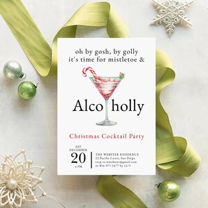 Christmas Cocktail Party Invitation, Time for Mistletoe and Alcoholly ...