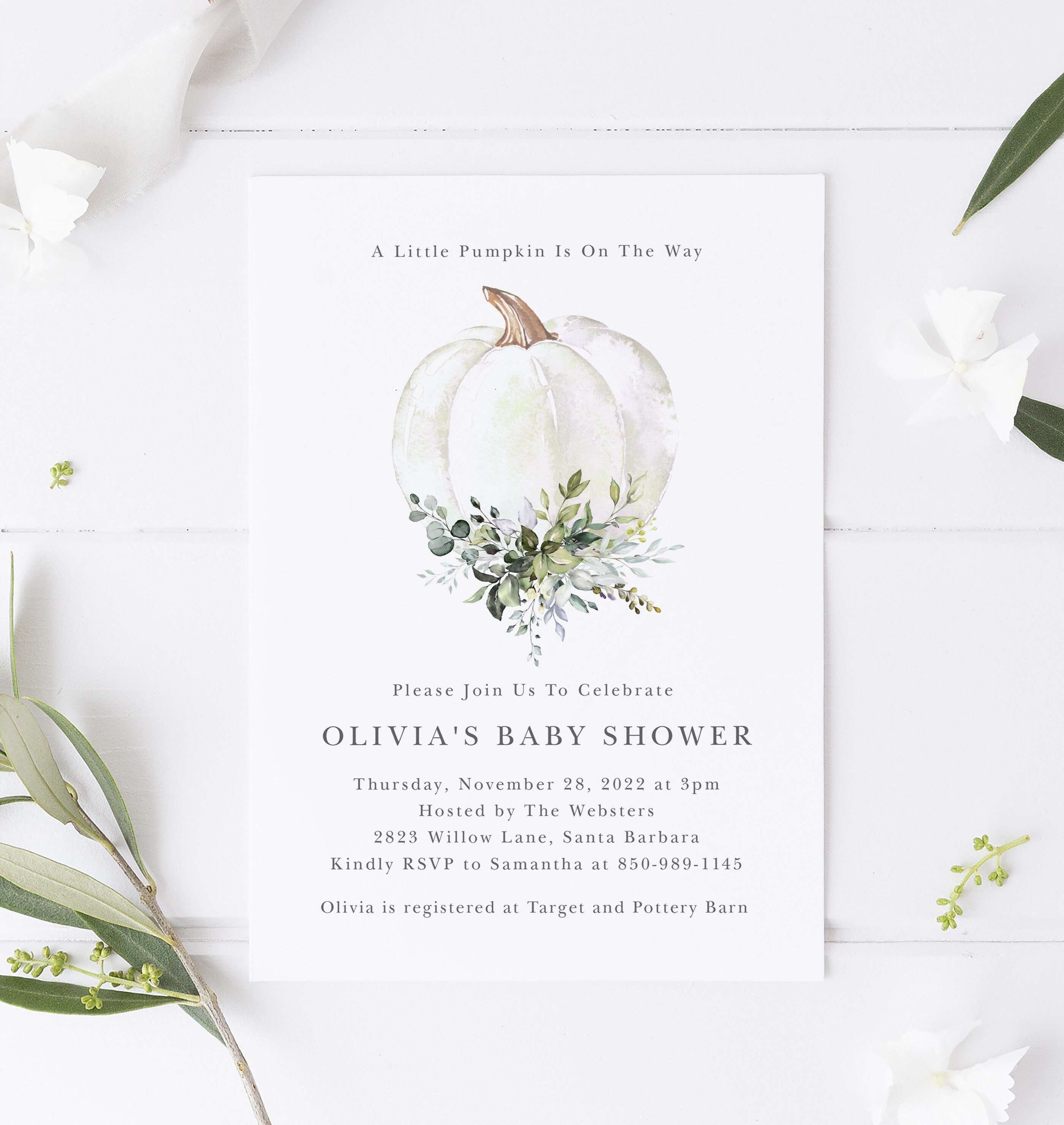 Little Pumpkin Autumn Baby Shower Invitation INSTANT DOWNLOAD Template ...