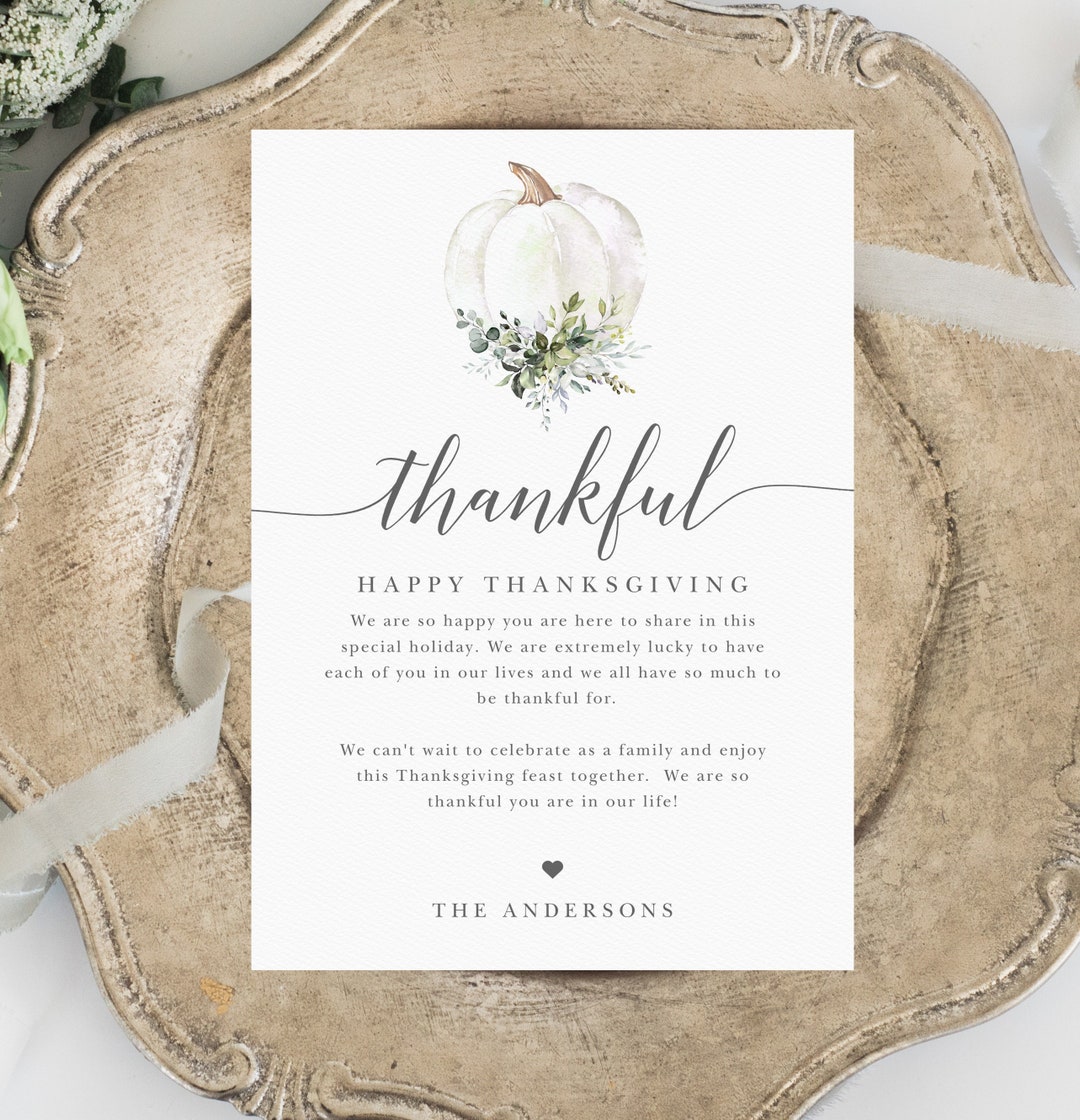 Printable Friendsgiving or Thanksgiving Thankful Card Template, Fall ...