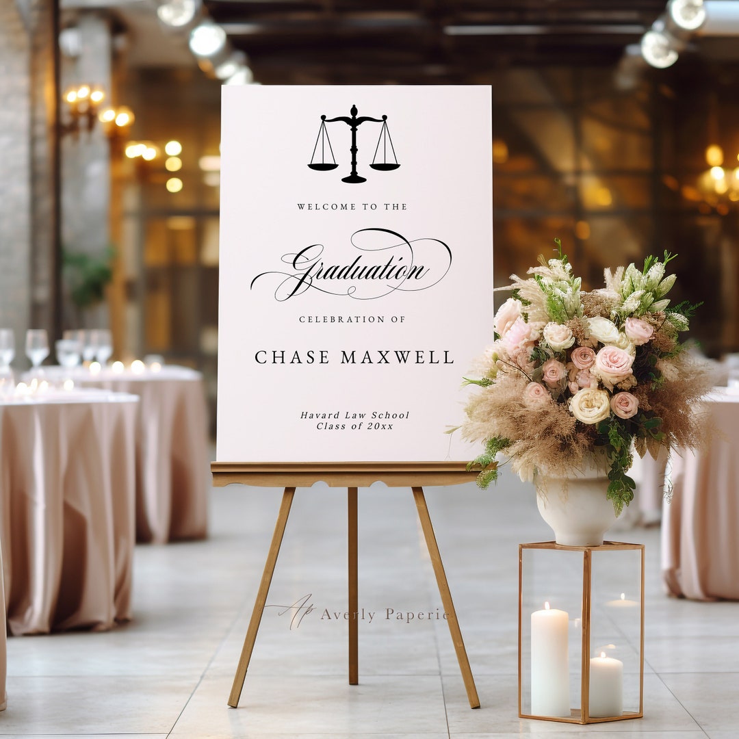 Law School Graduation Welcome Sign, Editable Law School Graduation ...