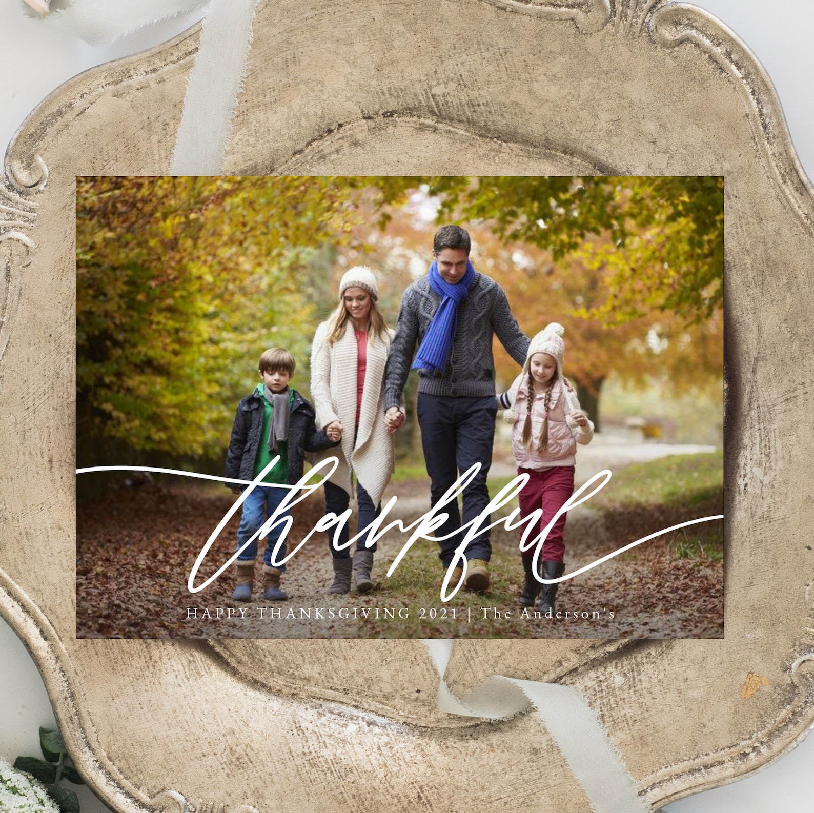Printable Thanksgiving Card With Photo Thankful Thanksgiving - Etsy