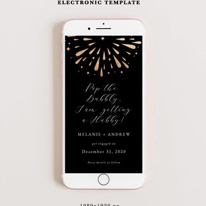 Engaged Text Announcement Template, Pop the Bubbly I'm Getting a Hubby ...