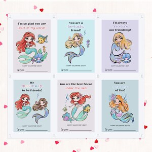 Printable Mermaid Valentine's Day Cards, Classroom Valentine's Day ...