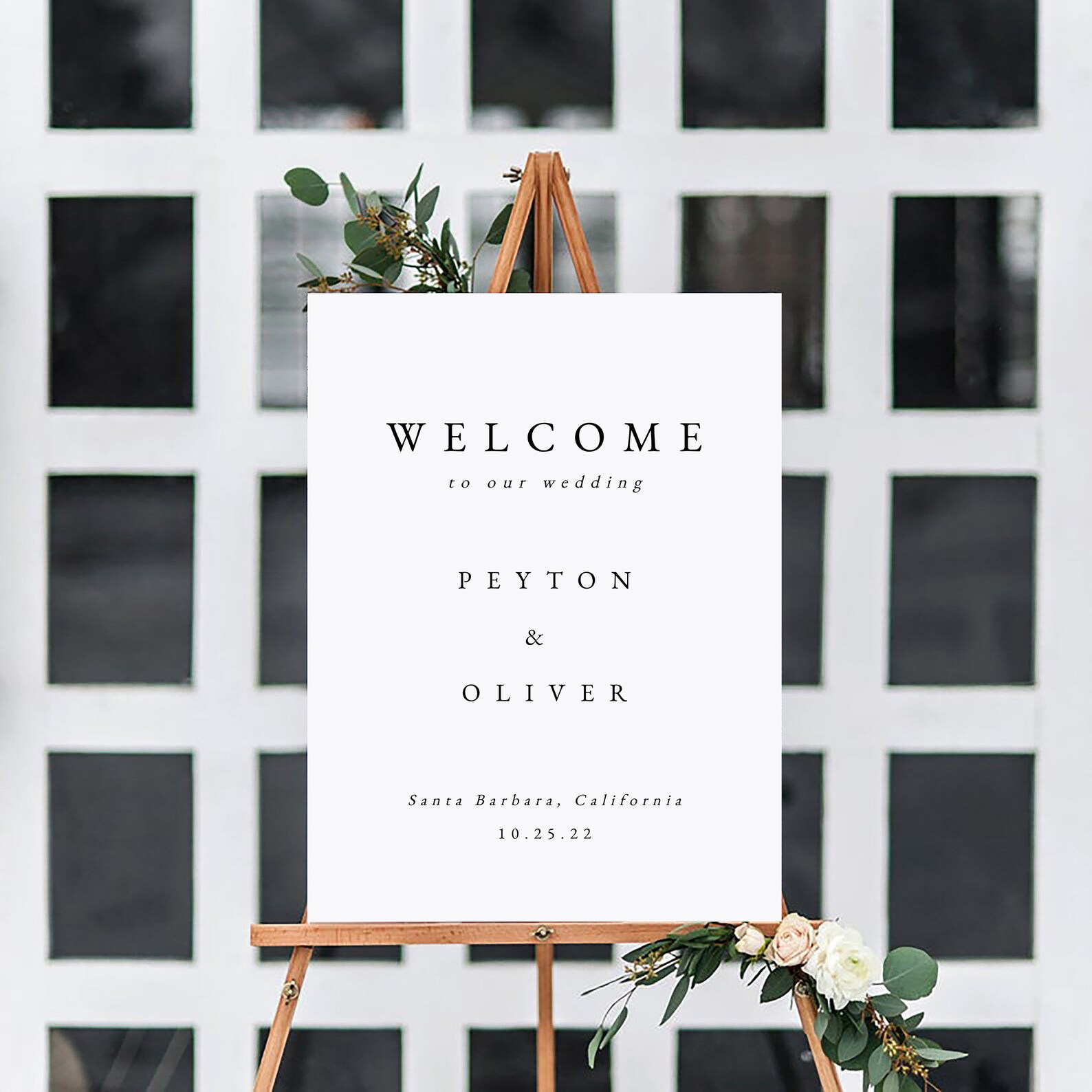 Simple Wedding Welcome Sign, Peyton Elegant Welcome Wedding Sign in 4 ...