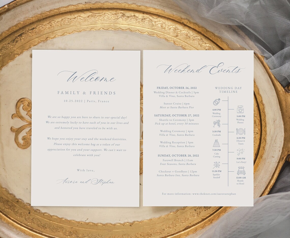 Simple Wedding Welcome Note Elegant Calligraphy Wedding - Etsy