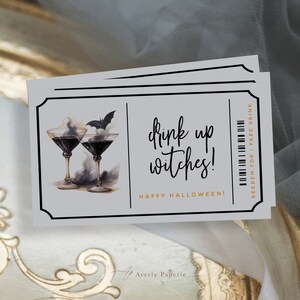 Printable Halloween Drink Coupon, Drink up Witches Halloween Cocktail ...