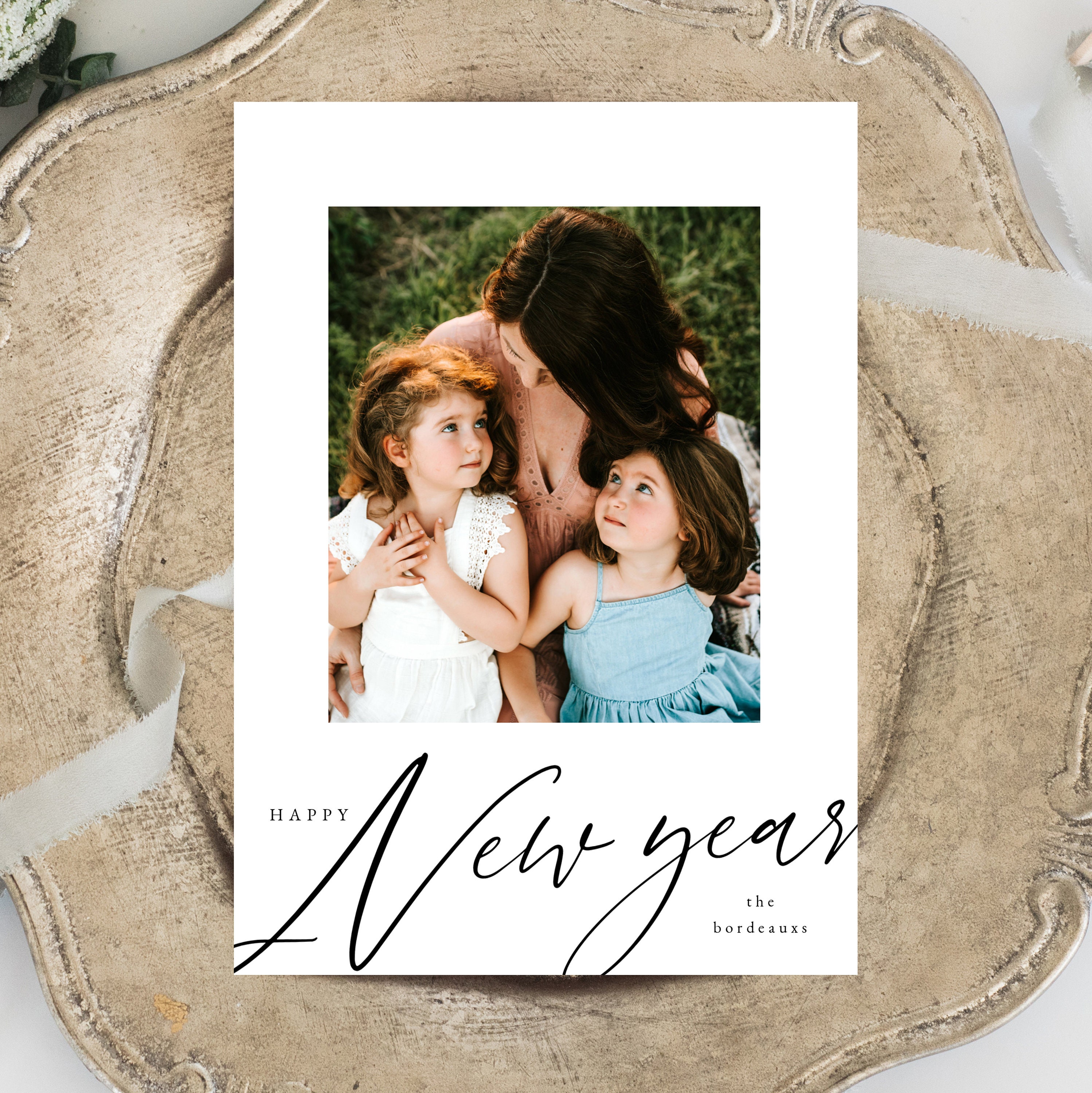 Happy New Year Card Template Modern New Year Photo Card - Etsy