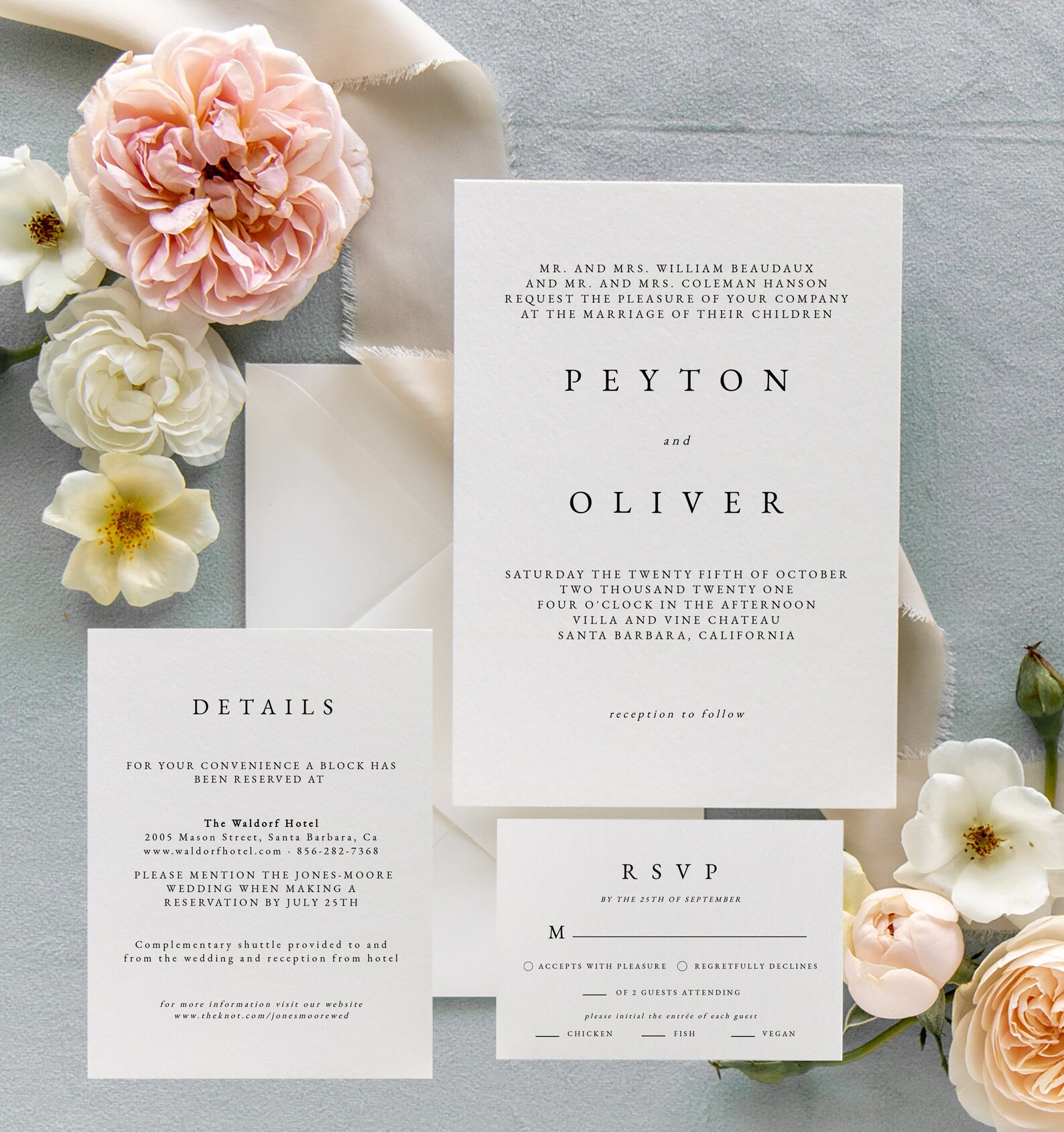 Simple Wedding Invitation Template, Modern Wedding Invitation Suite ...