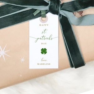 Printable St Patrick's Day Gift Tag, Modern Saint Patricks Day Tag ...