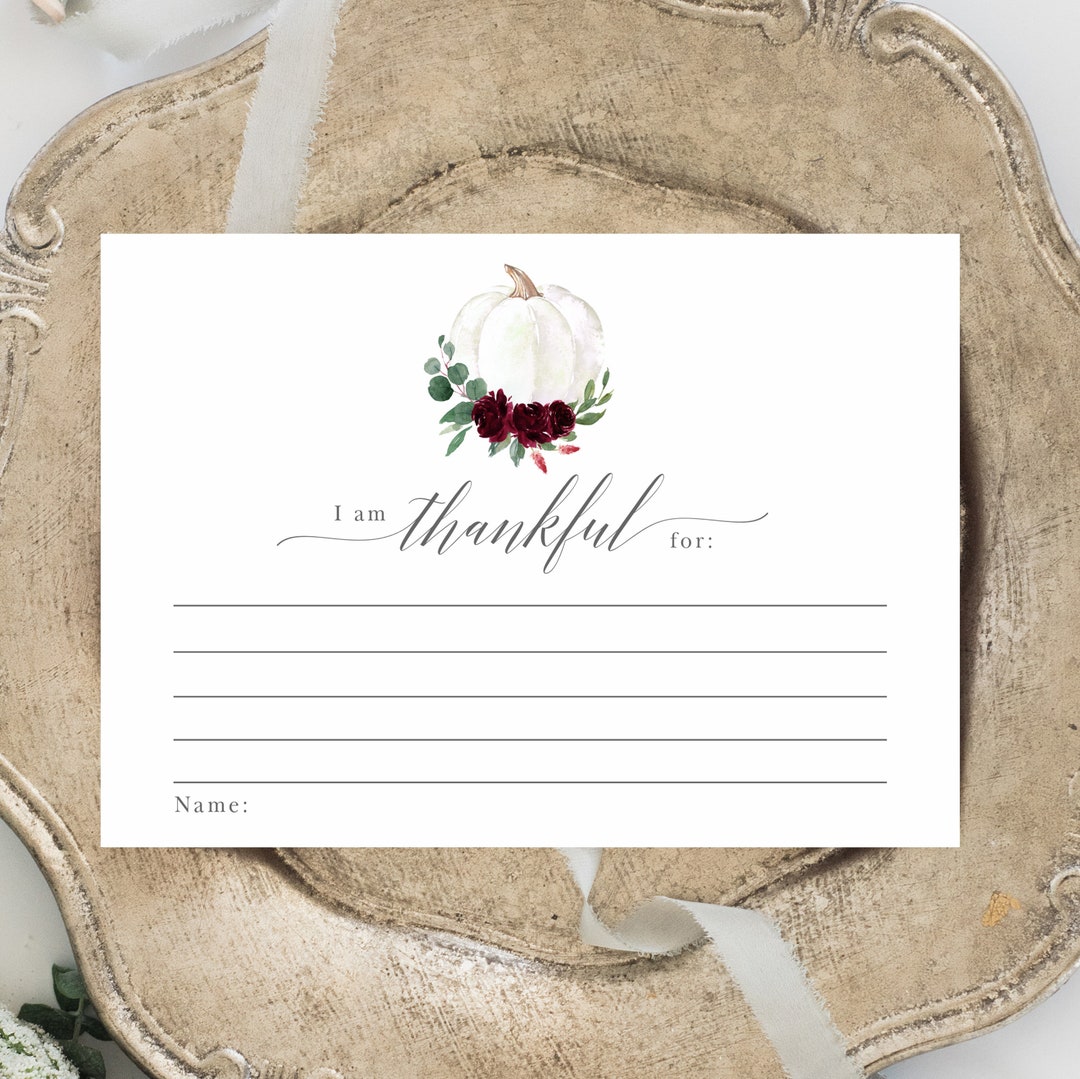 Giving Thanks Cards, Thanksgiving or Friendsgiving Dinner Thankful ...