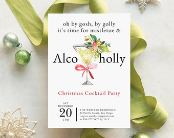 Jingle and Mingle Christmas Cocktail Party Invitation Adult - Etsy