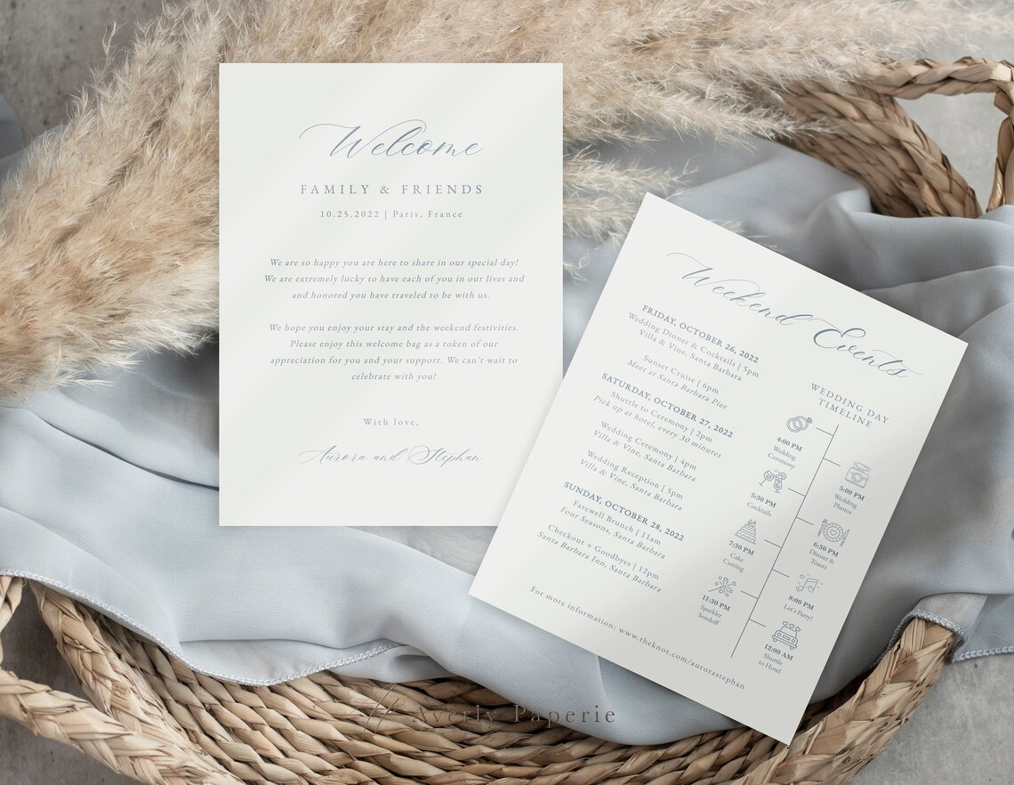 Simple Wedding Welcome Note Elegant Calligraphy Wedding - Etsy