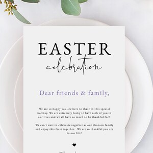 Easter Celebration Welcome Card Template, Easter Sunday Table ...