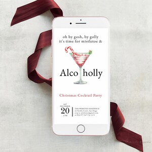 Christmas Cocktail Party Invitation, Time for Mistletoe and Alcoholly ...