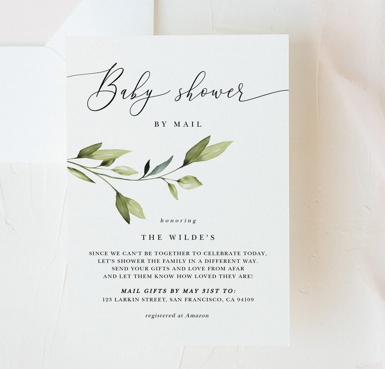 Baby Shower by Mail Invitation Virtual Shower Template With | Etsy